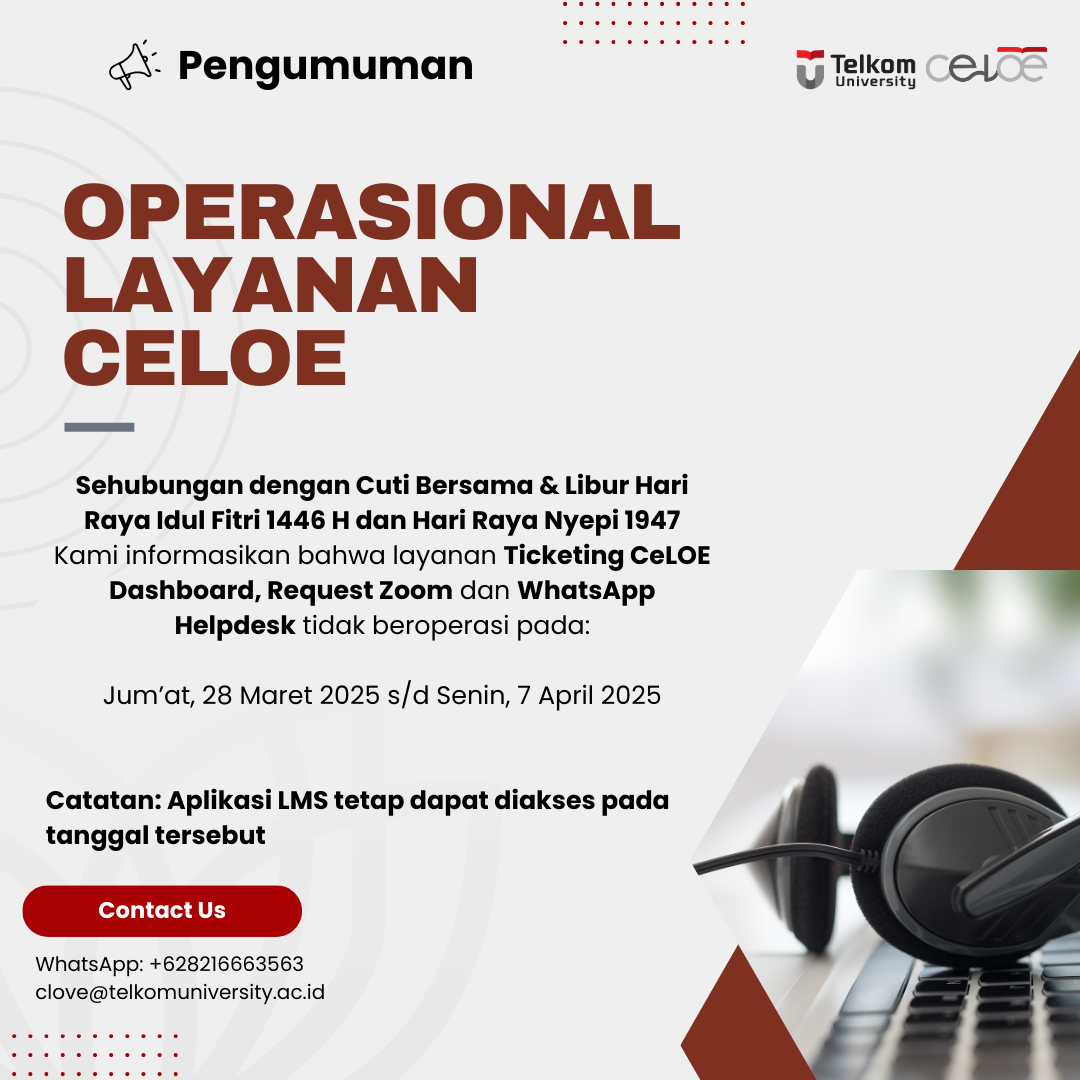 CeLOE LMS: Operasional Layanan CeLOE Menjelang Cuti Bersama Tahun 2025 | CeLOE LMS